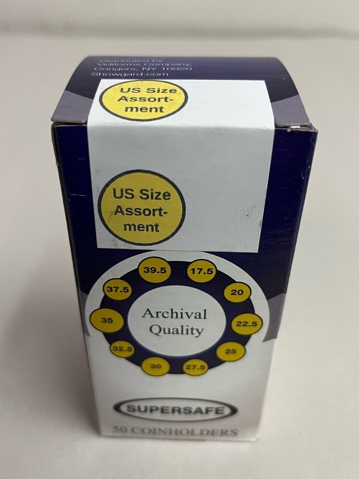2x2 Coin Holders 50 Supersafe Self Adhesive Flips Mix Assorted US Sizes ...