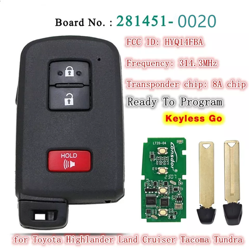 for 2015 2016 2017 2018-2021 Toyota Tacoma Smart Keyless Remote Key Fob ...