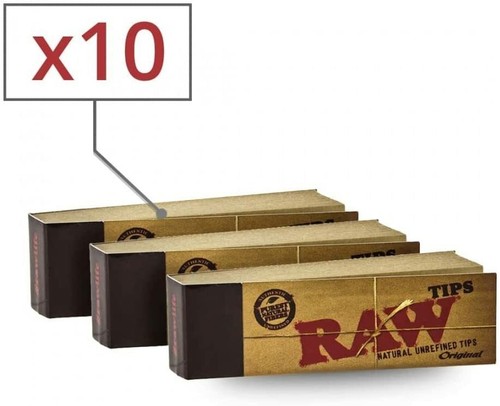 500 Raw Unrefined Roach Card Hand Rolling Filter Tips - 10 Booklets of ...