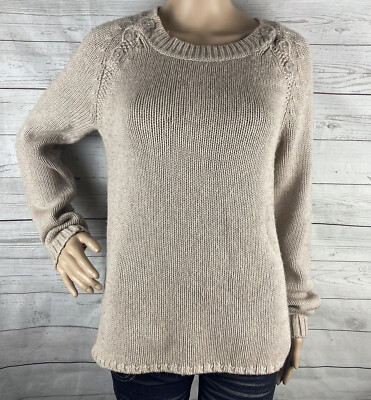 Moda International Sweater Large Pale Brown Wool Alpaca Cashmere Blend ...