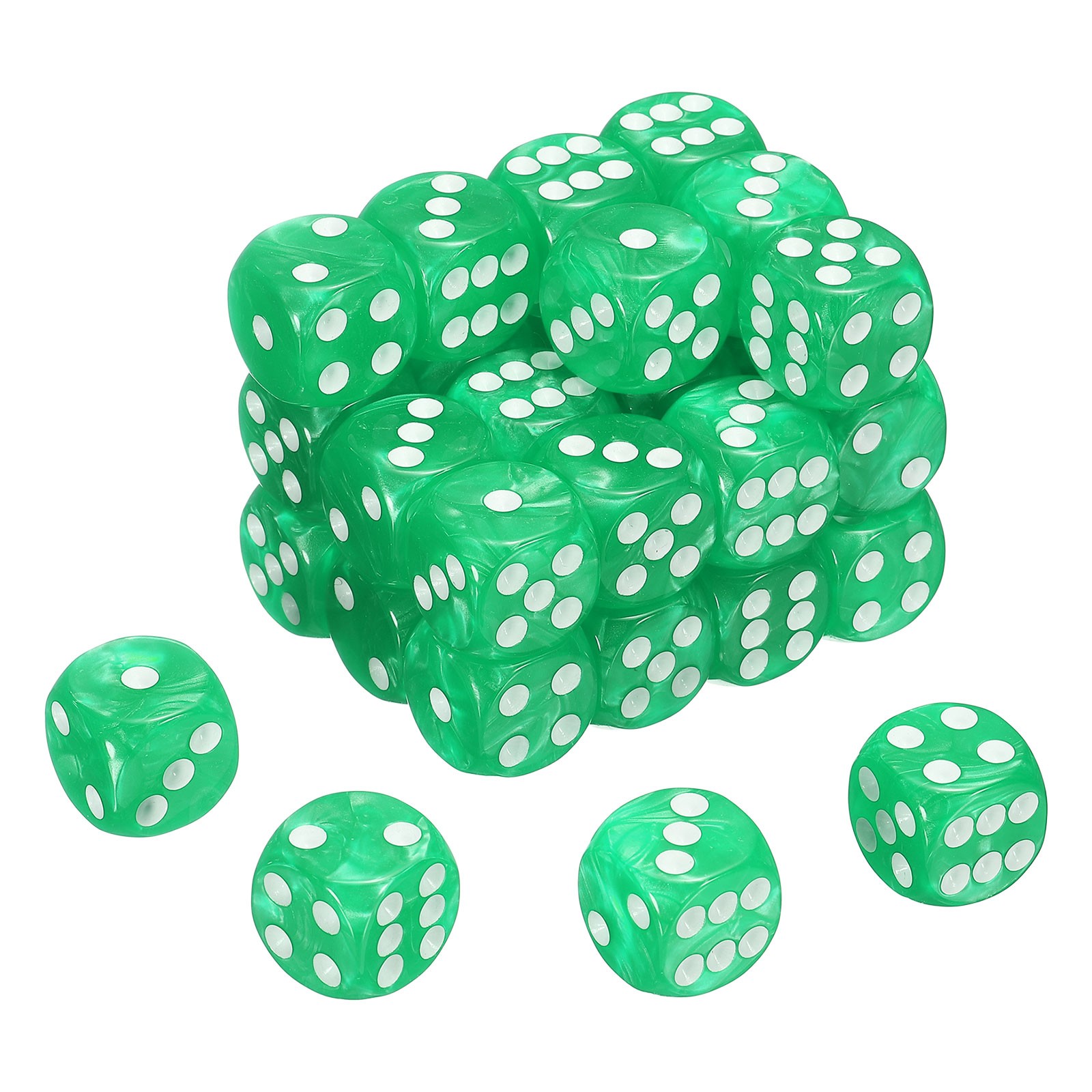 48Pcs 6 Sided Colored Standard Dice, Acrylic D6 Pearl Pattern Dice ...