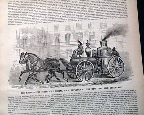 New FDNY Horse Drawn Steam Fire Engine NYC Firefighting Water Pumping ...