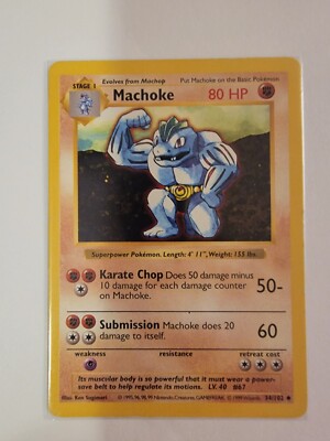 Pokémon TCG Machoke Base Set 34/102 Regular Shadowless Uncommon | eBay