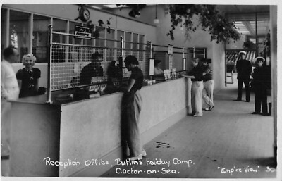 CPA ANGLETERRE RECEPTION OFFICE BUTLIN'S HOLIDAY CAMP CLACKTON ON SEA ...