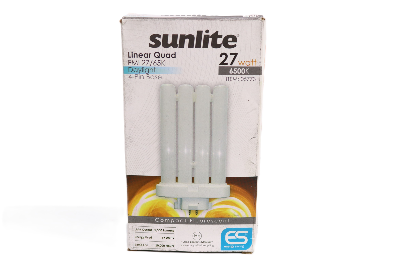 Sunlite 27W FML 4-Pin Quad Tube GX10Q-4 6500K Daylight Compact ...