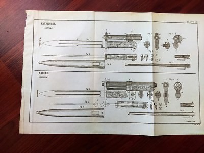 1892 Sketch Diagram Mannlicher Austria Mauser Belgium | eBay