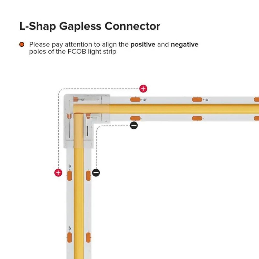 90 Degree L Shape Cover Connectors LED Strip Connector Terminal | eBay