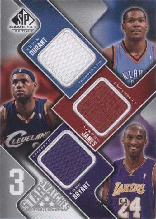 2009-10 SP Game Used - 3 Star Swatches LeBron James, Kevin Durant, Kobe ...