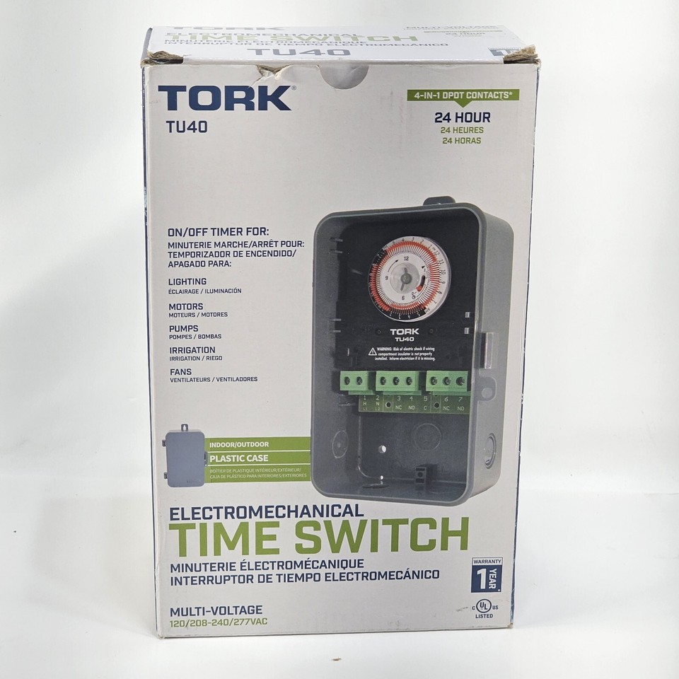 Tork TU40 Universal Multi-Voltage Electromechanical 24 Hour Timer ...