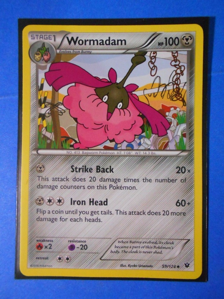 3x Wormadam 59/124 (1 reverse holo) Pokemon card XY Fates Collide ...