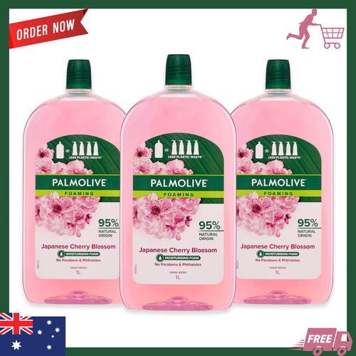 Palmolive Foaming Liquid Hand Wash Soap 3L 3x1L packs Japanese Cherry ...