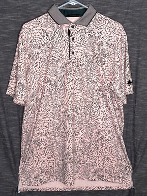 Greyson L Men's Golf Polo Light Pink Performance Wolf Print Floral Peru ...