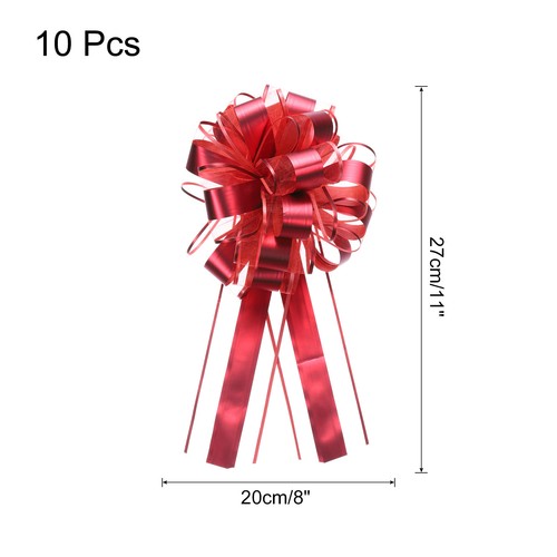 10pcs 11" Large Pull Bow Metallic Gift Wrapping Bows Ribbon Red | eBay