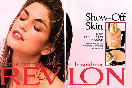 1992 Revlon Cindy Crawford Show off Skin makeup unforgettable MAGAZINE ...