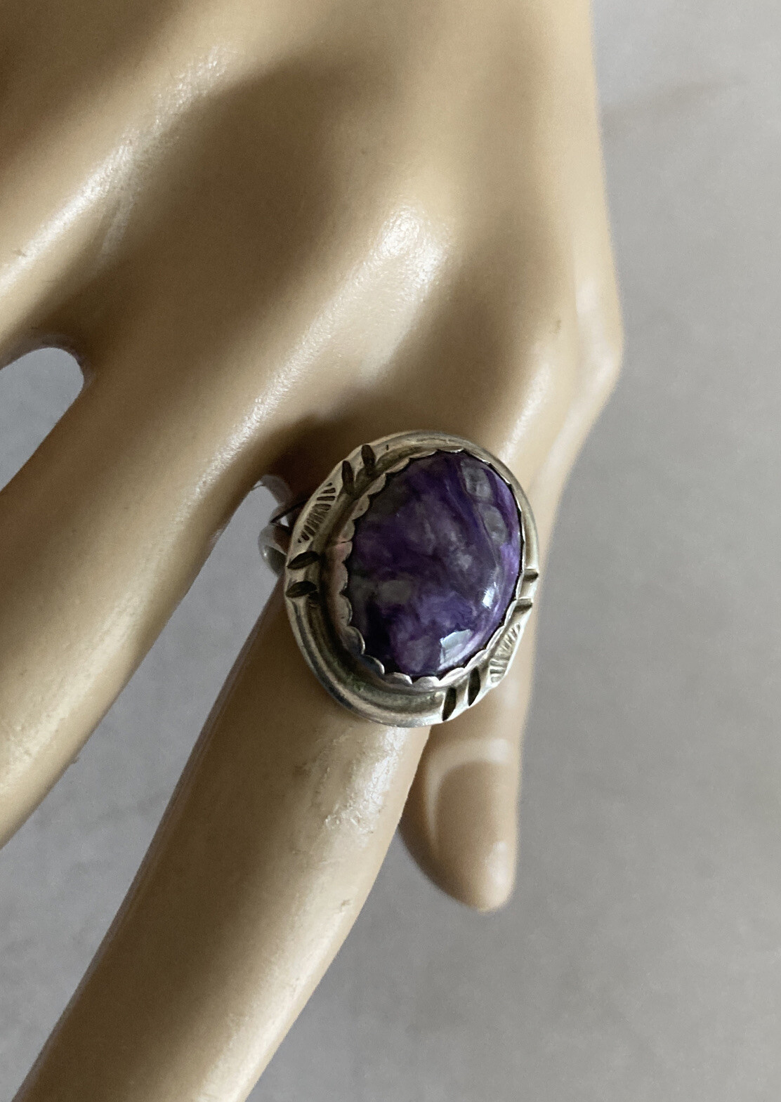 Vintage Nice Navajo Cynthia Begay CB Sterling Silver Charoite Ring Size ...