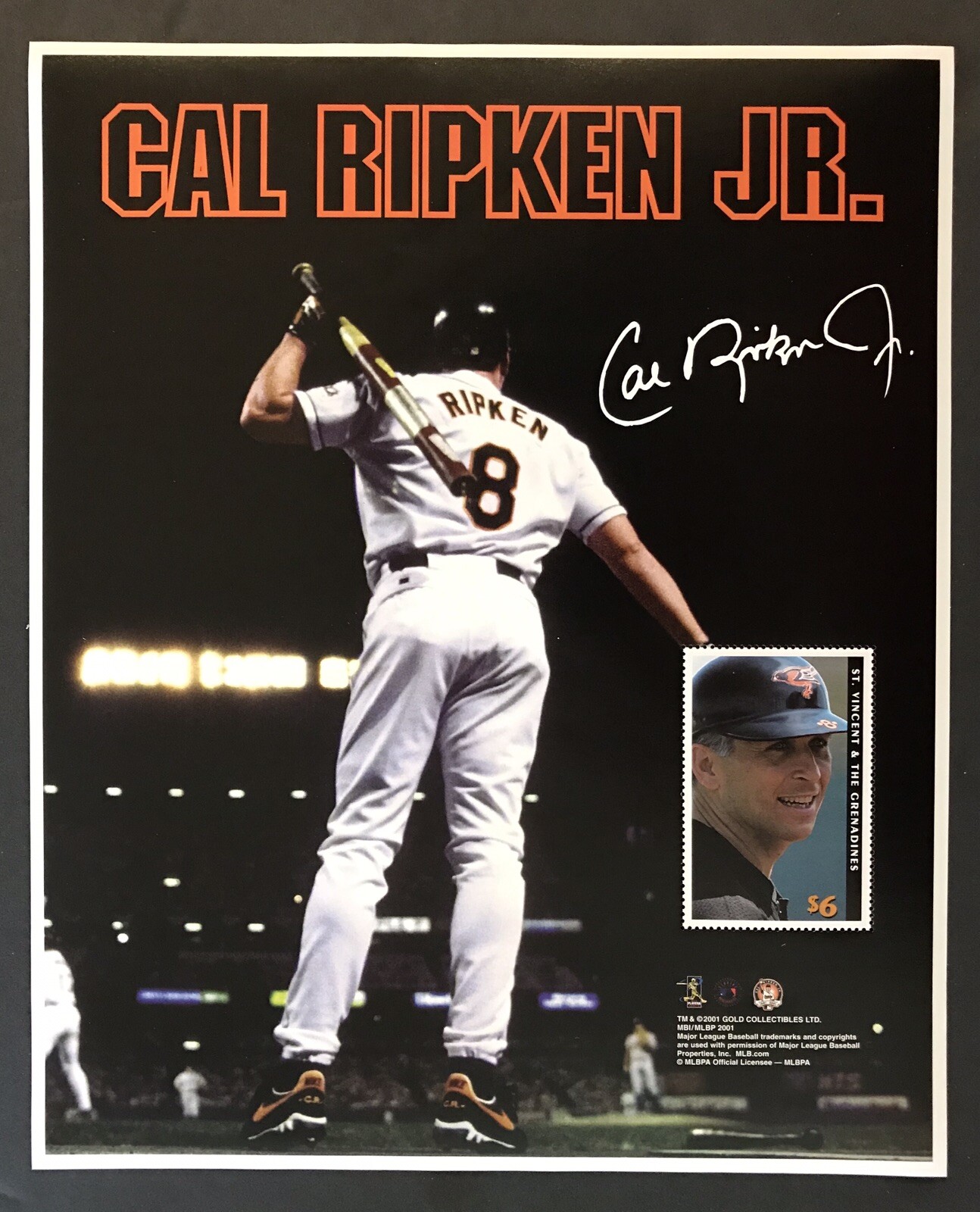 ST VINCENT CAL RIPKEN JR STAMPS SOUVENIR SHEET 2001 MNH ORIOLES ...