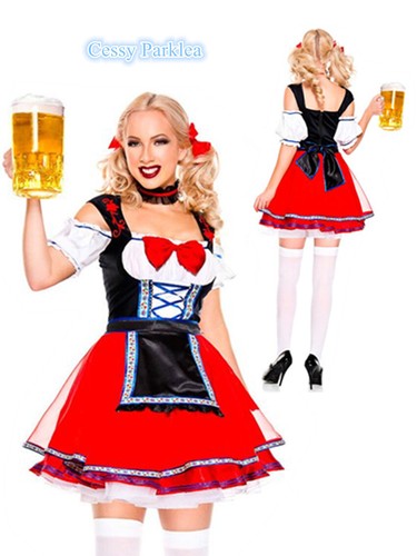 X-C1-1 Bavarian German Lederhosen Beer Maid Oktoberfest Wench Beer Girl ...
