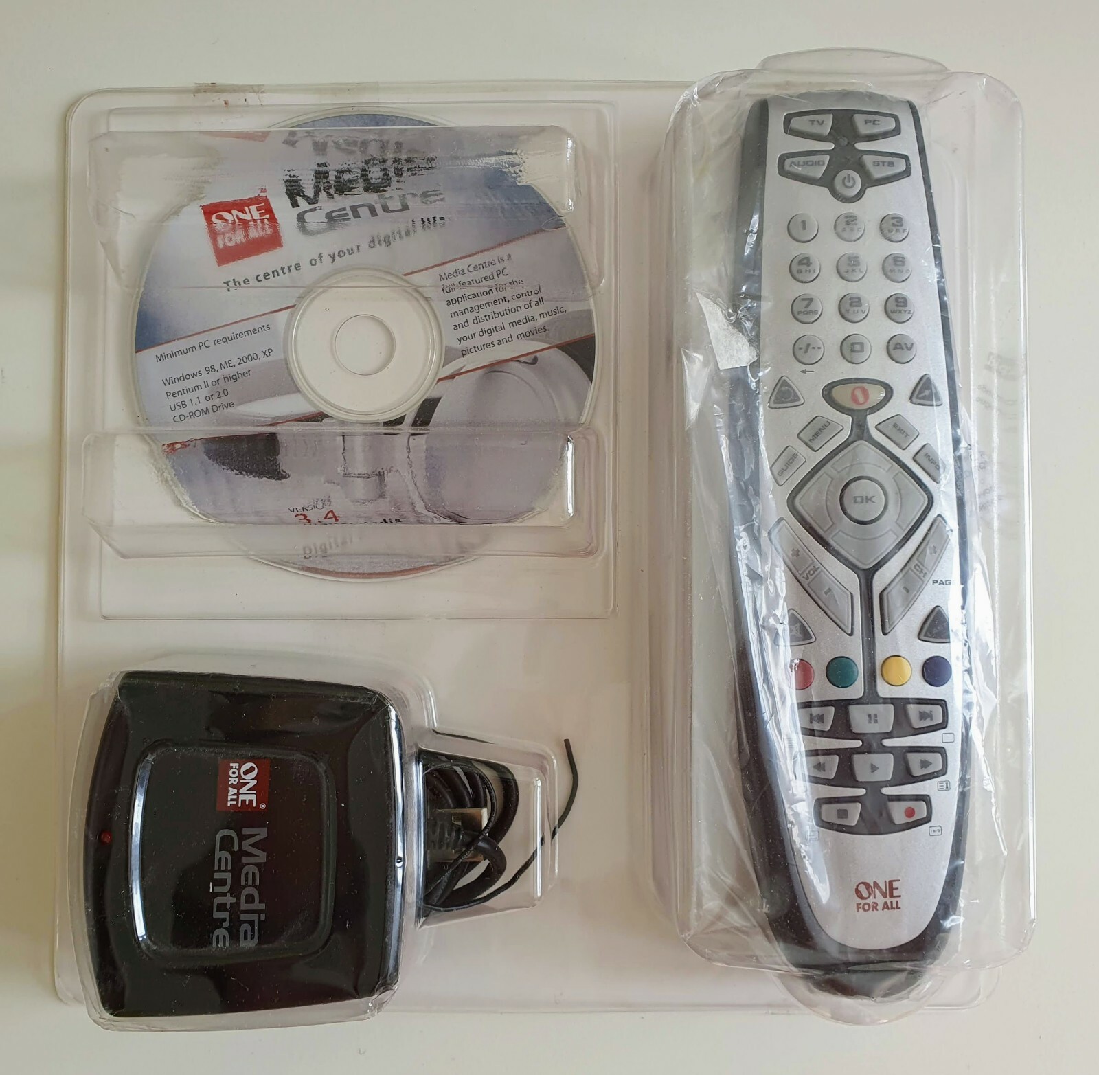 One For All URC 9040 PC Media Remote Silver Universal Remote Control ...