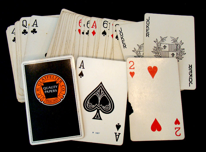 Vintage P H GLATFELTER Advertising Playing Cards SPRING GROVE ...