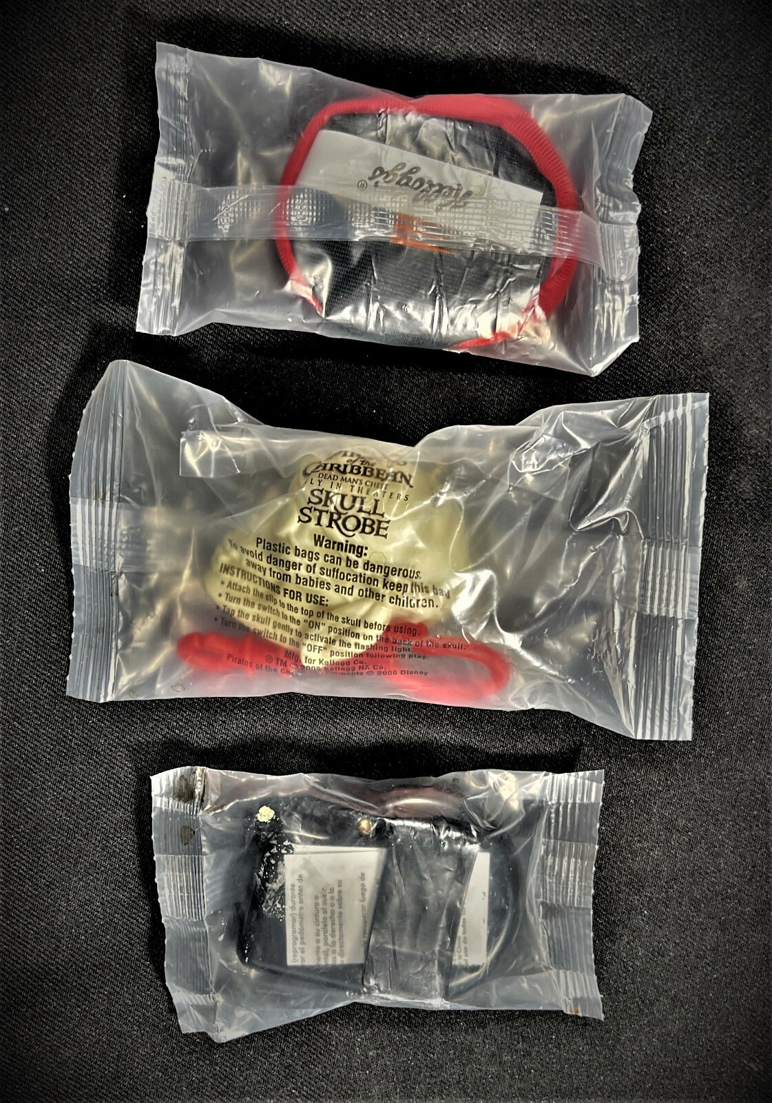 KELLOGG'S Cereal Box Toys Skull Strobe, Clip-on Pedometer, Bean Bag Toy ...