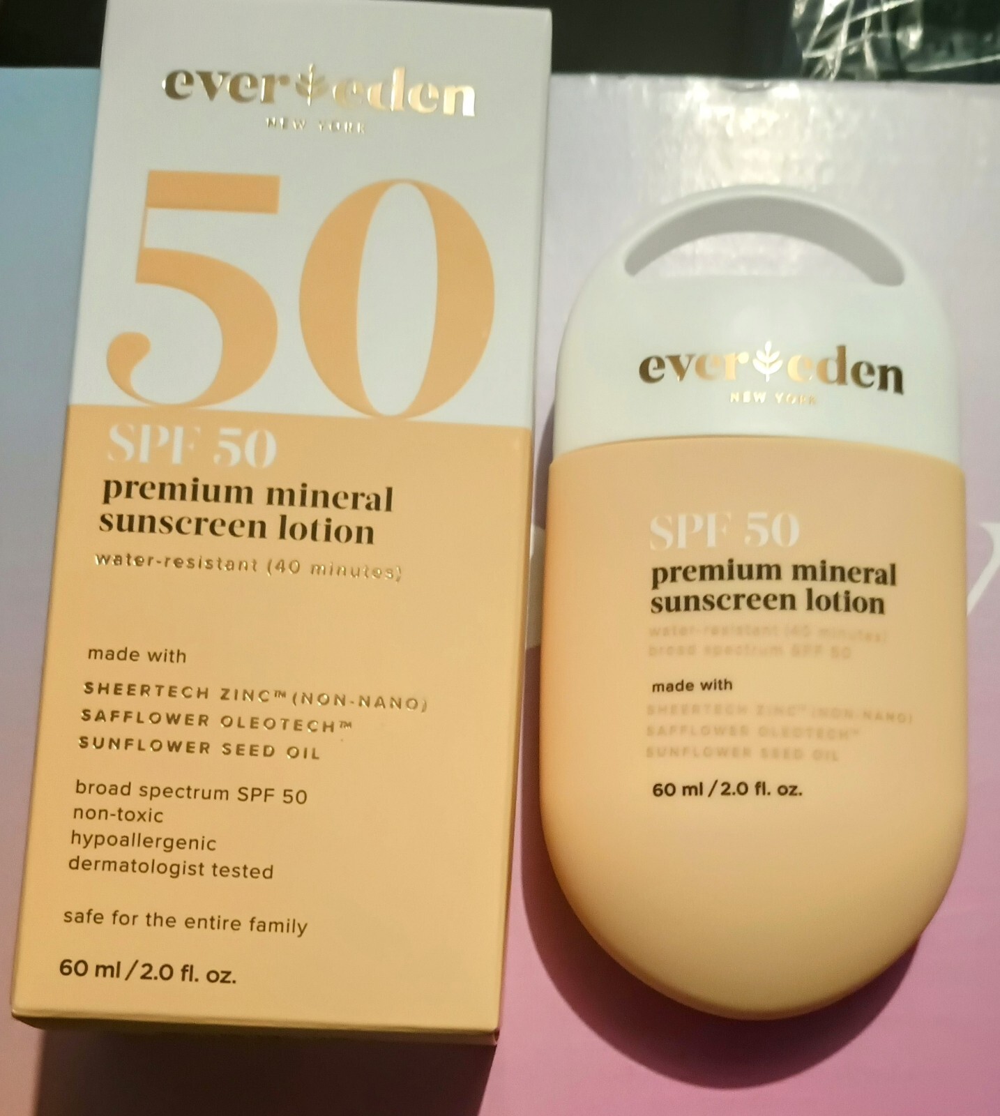 Ever Eden SPF50 Premium Mineral Sunscreen 2oz/60mL -New In Box Exp 5/ ...