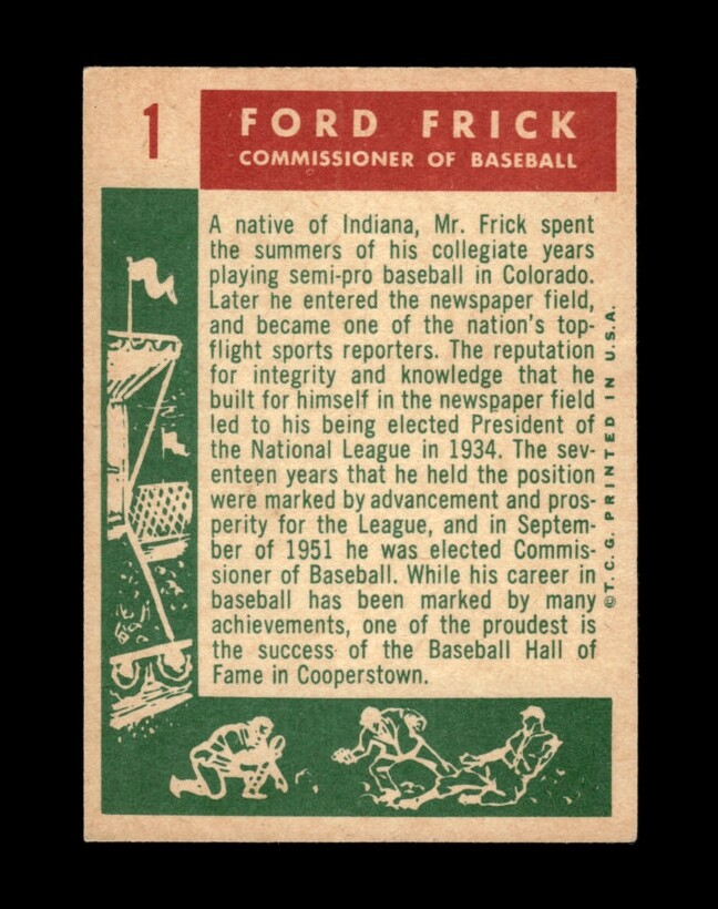 1959 Topps Set-Break # 1 Ford Frick EX-EXMINT *GMCARDS* | eBay