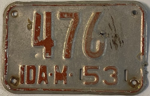 Vintage 1953 Idaho Marine Boat License Plate Original Condition IDA M ...