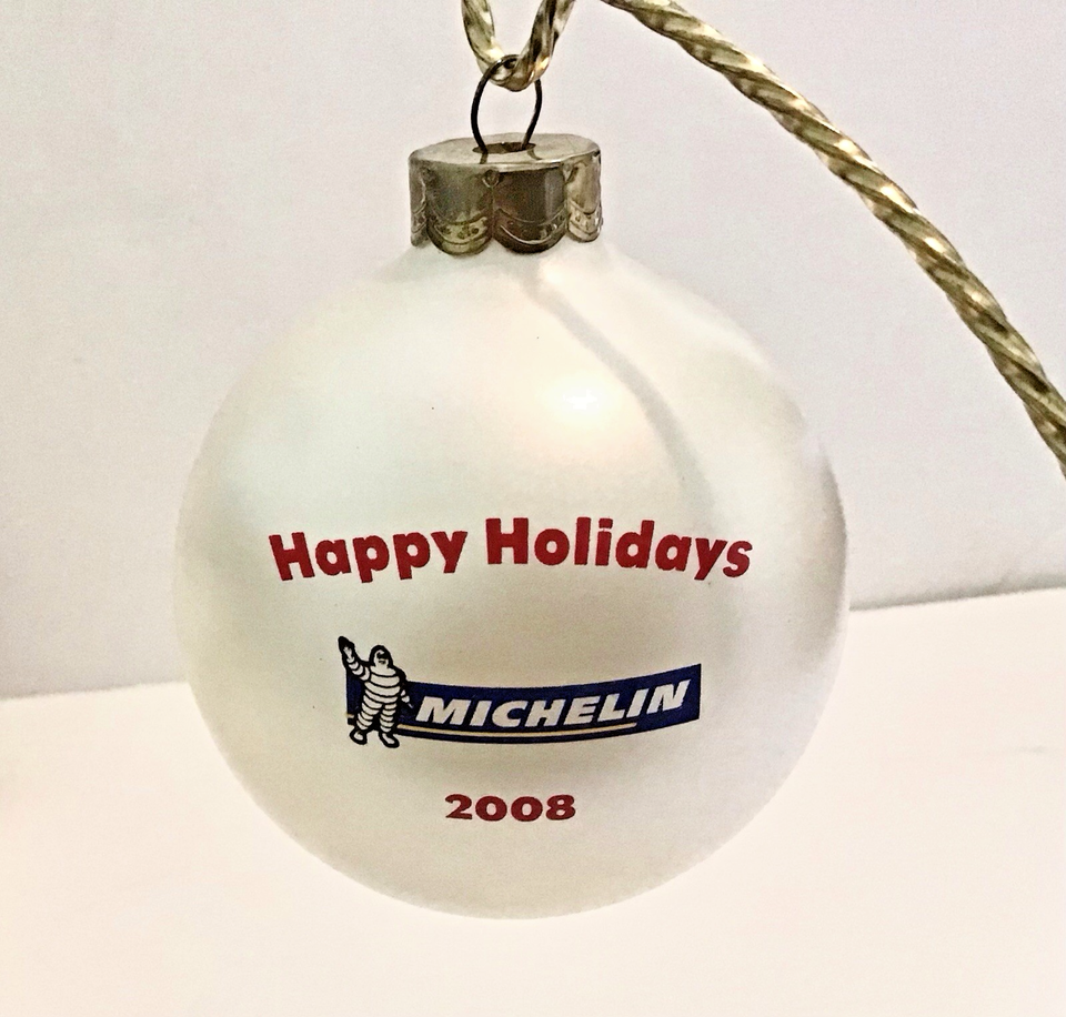 5 Michelin Tire Mr Bib Christmas Ornaments Lot Glass Balls Decorations ...