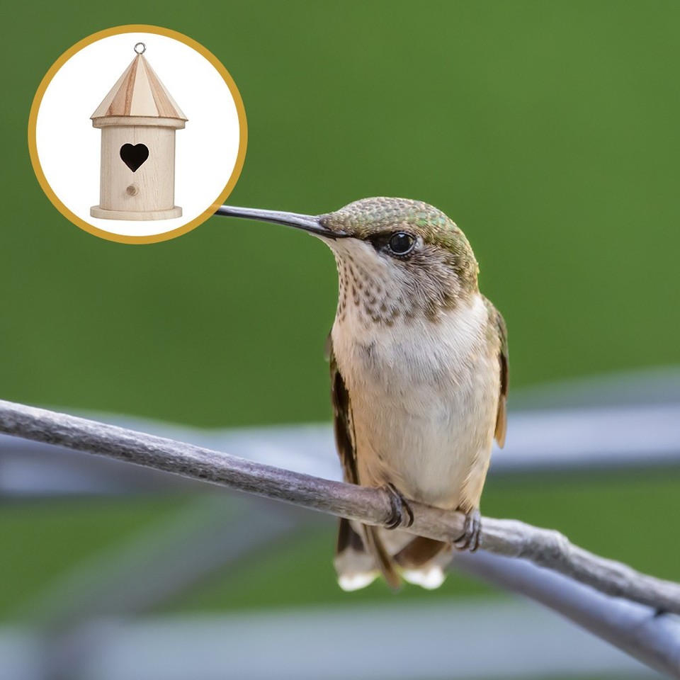 Wood Bird House Unfinished Paintable Wooden Bird House DIY Bird Box ...