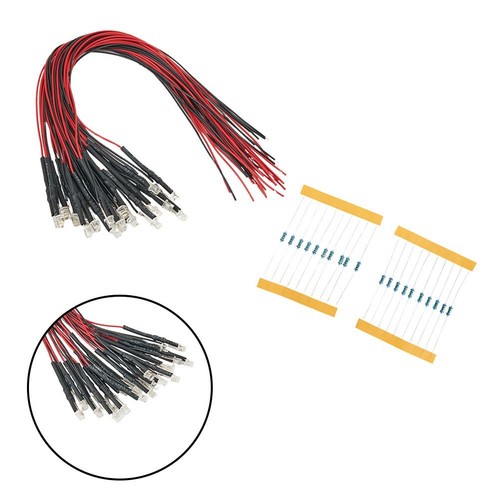 20*LED Light Strip 12V~18V 20*Widerstand 20mA/30MA 20pcs AC/DC ...