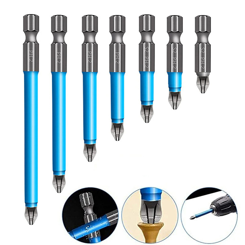 7 Pcs Magnetic Anti-Slip Drill Bit PH2 Cross Bits Set Screwdriver 25mm ...