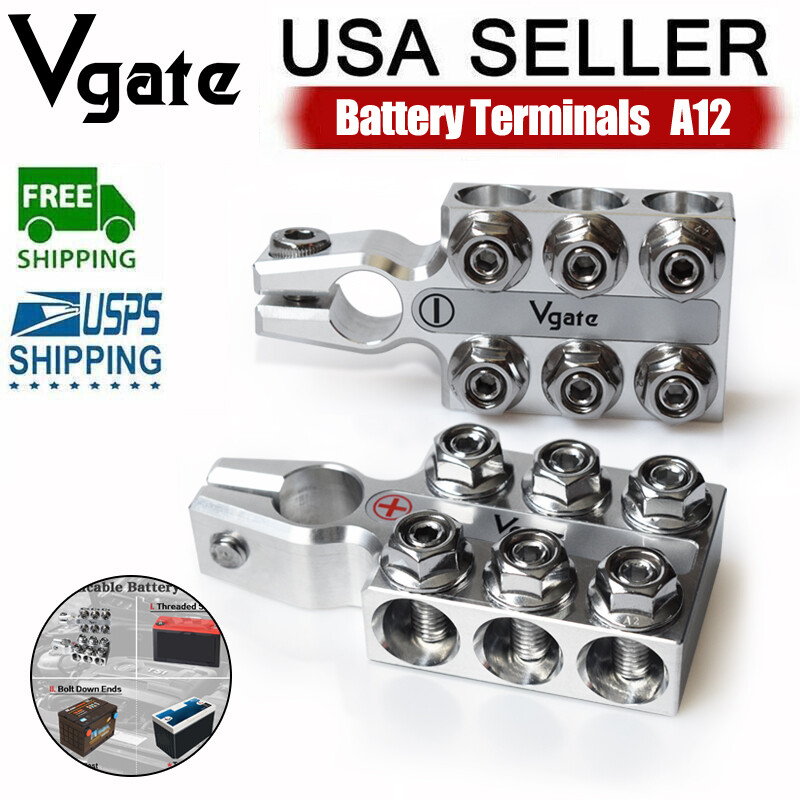 Ends Vgate 12-Way Battery Terminals - Fits 8AWG To 4/0 Cables, SAE/DIN ...