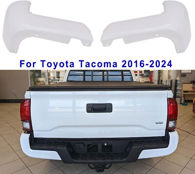 Rear Bumper End Cap WHITE W/O Sensor Hole Set Pair For Toyota Tacoma ...