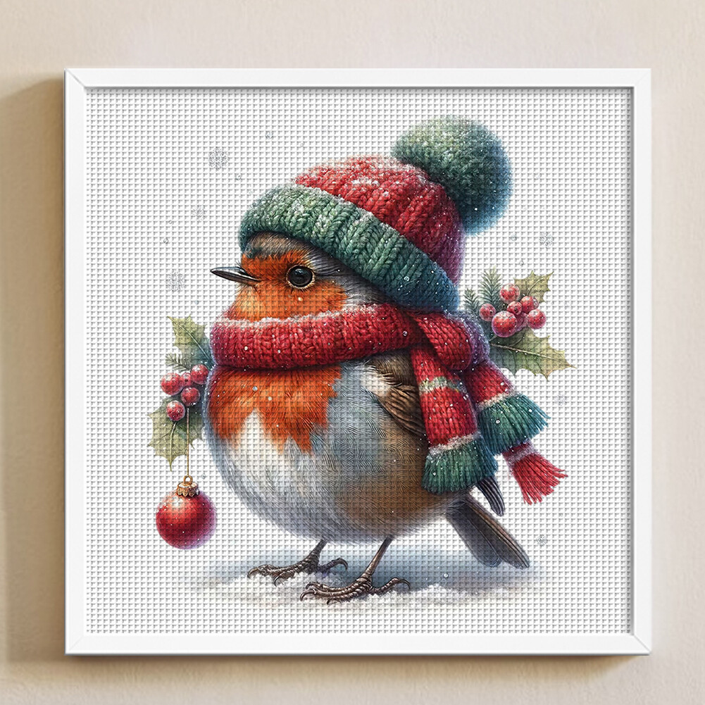 Full Embroidery Eco-cotton Thread 18CT Printed Robin Cross Stitch Kit ...