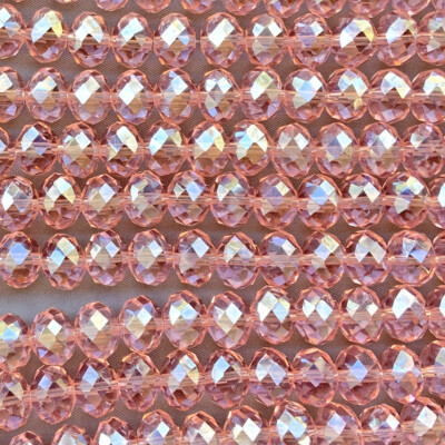 Petunia Pink Light Pink 12x8mm Rondelle Chinese Crystal Glass Q50 Beads ...