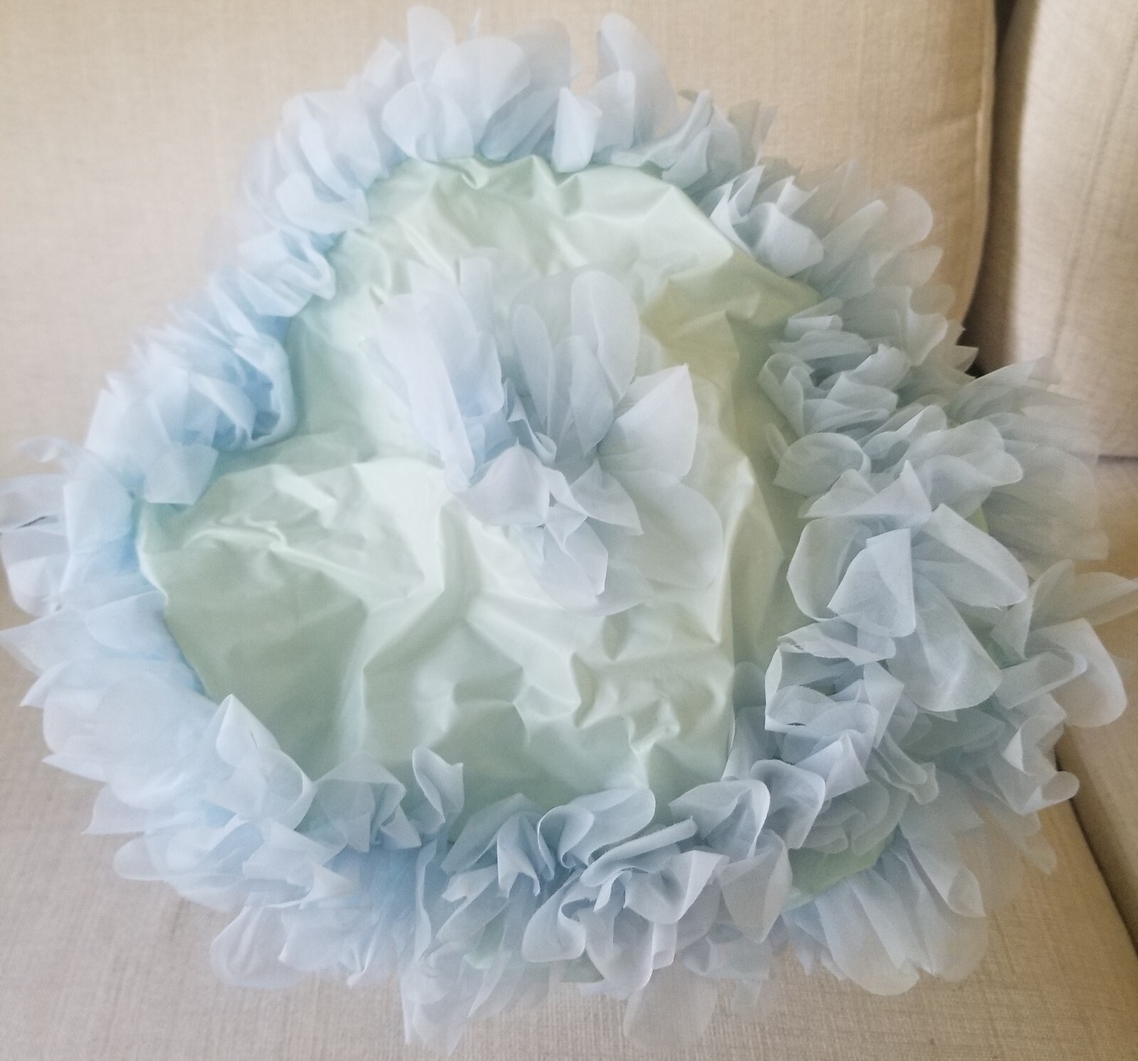 Vintage Fabulous 1950's Large Powder Blue Ruffle Show… - Gem