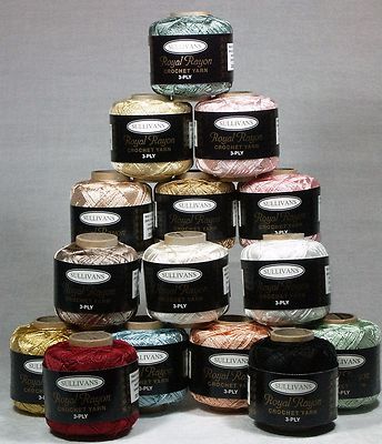 1 x Royal Rayon 3ply Crochet Yarn Choice 13 colours Knitting Tatting ...