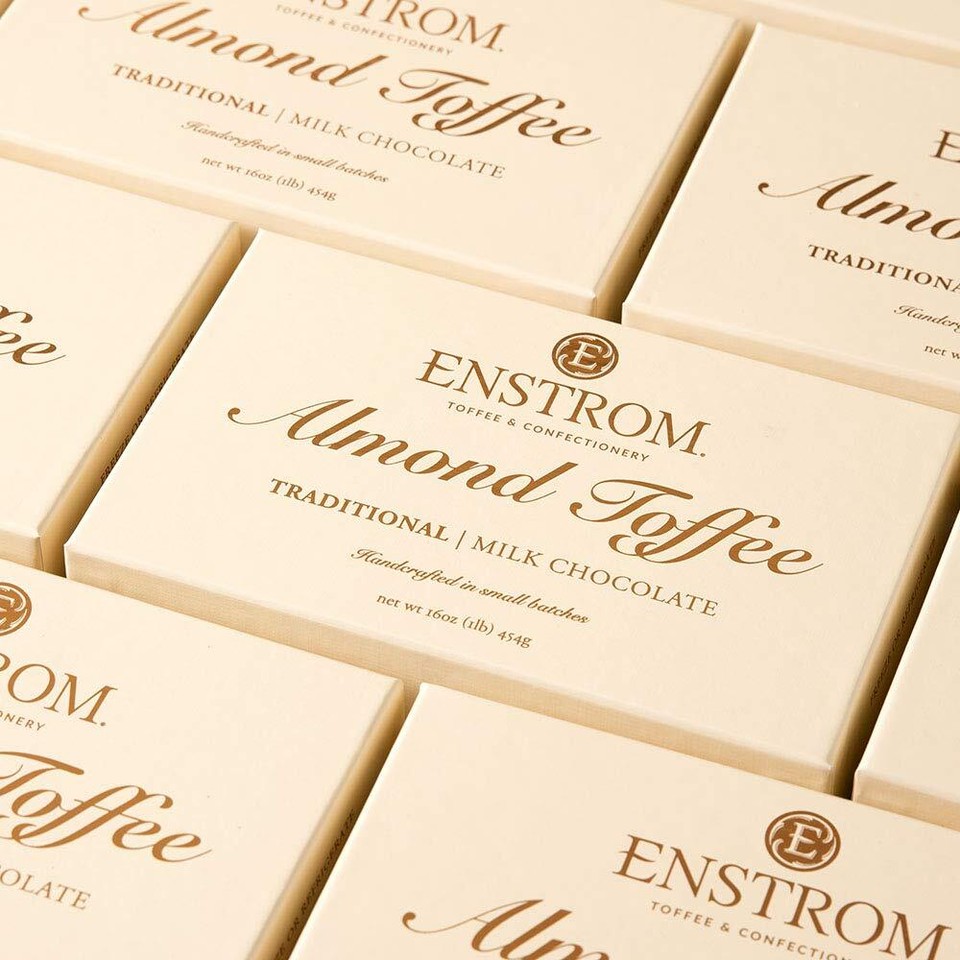 Enstrom Milk Chocolate Almond Toffee 1Lb Box | Handcrafted | Gluten ...