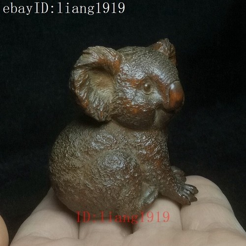 China boxwood hand koala Figure statue netsuke Decoration Gift ...