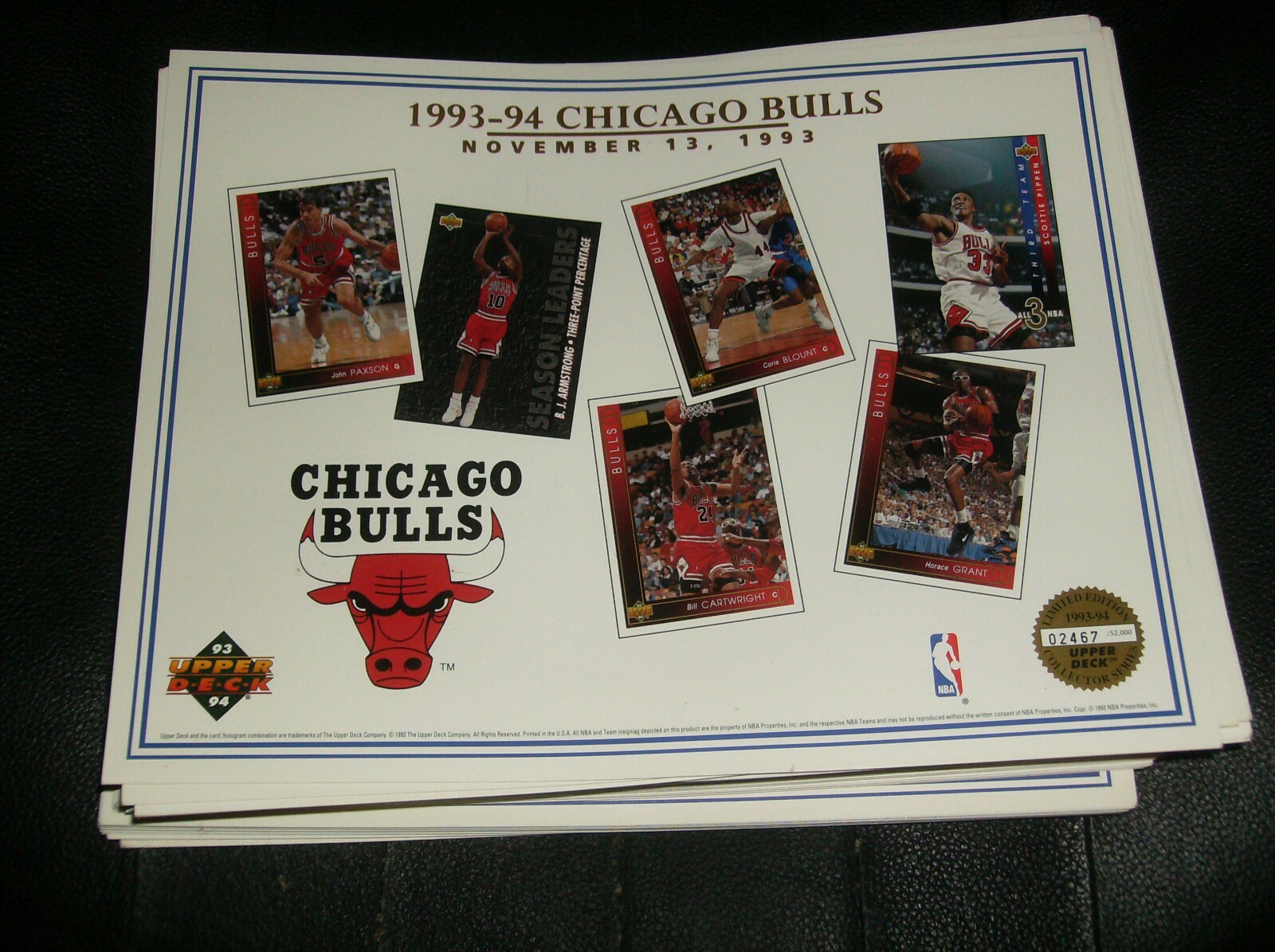 CHICAGO BULLS NUMBERED PLACARDS. YOU WILL GET 25 DIFFERENT NUMBERED ...