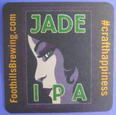 JADE IPA, HOPPYUM IPA, 4" Beer COASTER Mat Foothills Brewing NORTH ...
