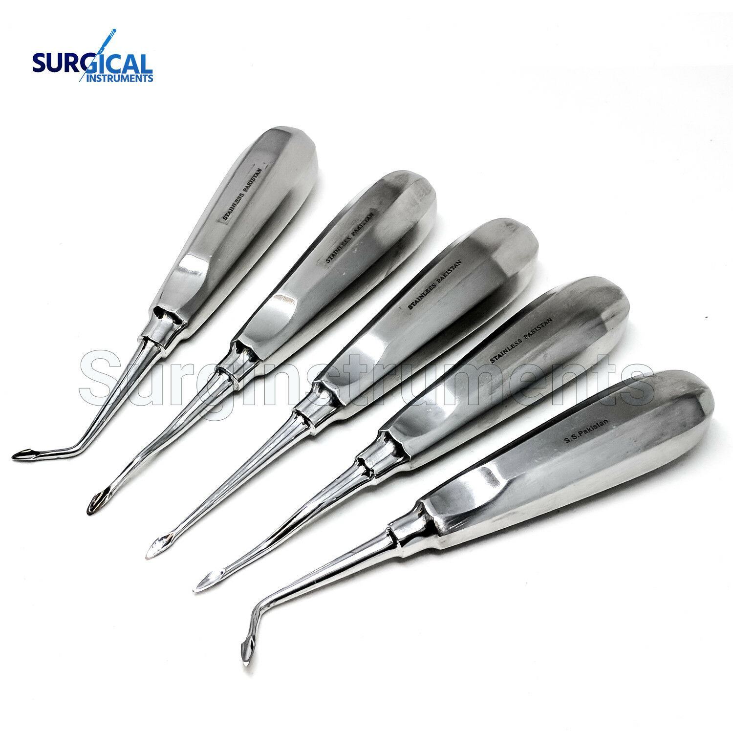 5 SPADE Concave Elevators Dental Surgical Instruments Stainless German ...