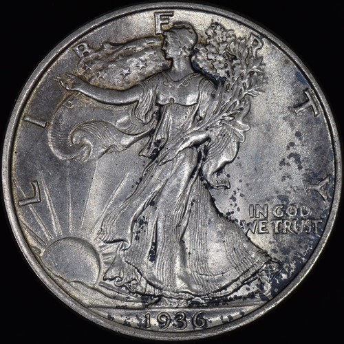 1936-P WALKING LIBERTY HALF DOLLAR UNCIRCULATED UNC 50C SILVER COIN 4W ...