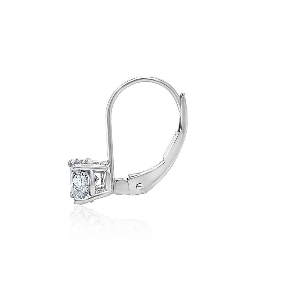 SI1 G 0.55 Ct Round Diamond 14K Yellow Gold Solitaire Lever back Studs ...
