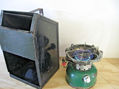 Coleman 502 Stove With Amish Heater Box 2-83 Complete Runs Fine | eBay