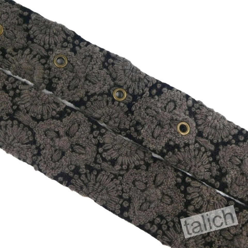 Jenny Krauss Midnight Oasis Black Dark Toupe Floral Embroidered Wool ...