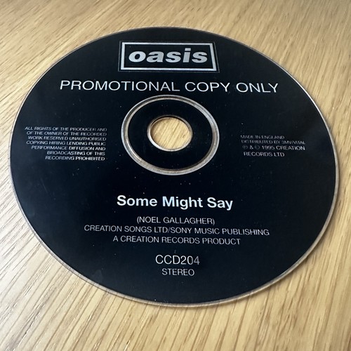 Oasis - Some Might Say - rare UK 1 track promo/promotional CD, CCD204 ...
