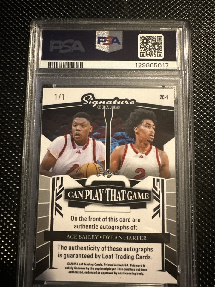 Ace Bailey Dylan Harper 2025 Leaf Signature 2 Can Play That Game Dual ...