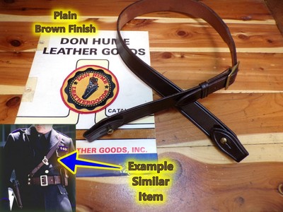 Sz 34" HUME Brown Brass Hardware Police Shoulder Strap for Sam Browne ...
