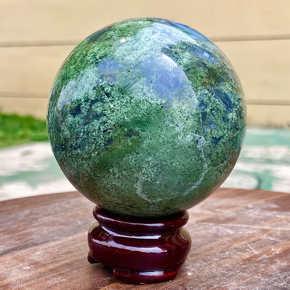 1.2LB Natural Water Grass Agate Crystal Ball Quartz Energy Ball | eBay